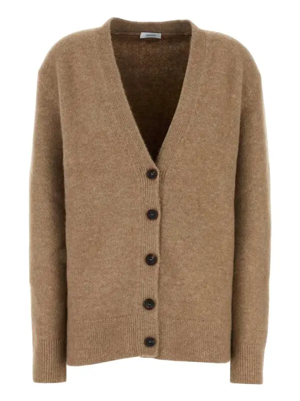 FERRAGAMO Camel Alpaca Blend Oversized Cardigan - Brown