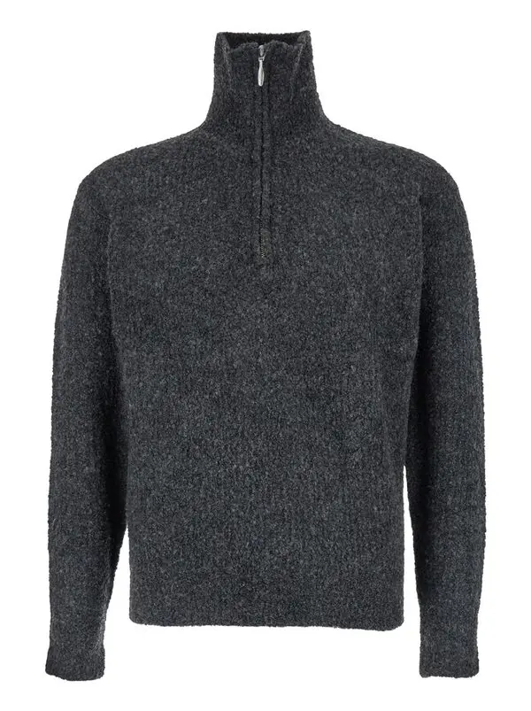 TONYWACK High-neck Wool Blend Sweater - Grey
