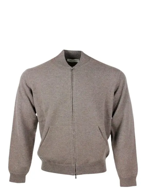 FILIPPO DE LAURENTIIS Wool And Cashmere Zip Up Sweatshirt - Grey