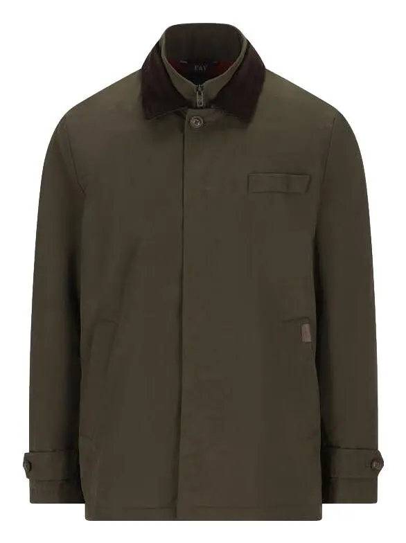 FAY Short Raincoat - Green