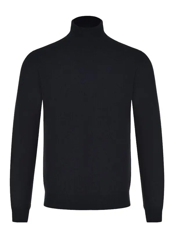 FILIPPO DE LAURENTIIS Dolcevita Ribbed Merino Wool Sweater - Blue