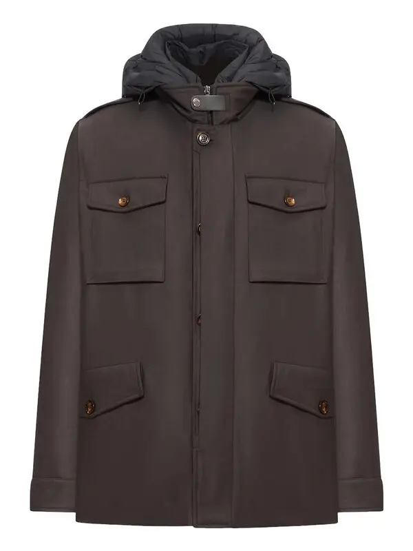 MOORER Isac Ll Overcoat - Brown