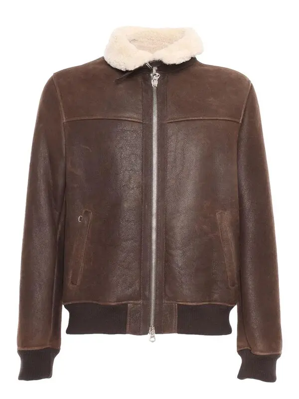 STEWART Shearling Jacket - Brown