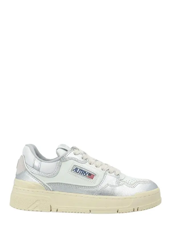 AUTRY Clc Low Leather Sneakers - Silver