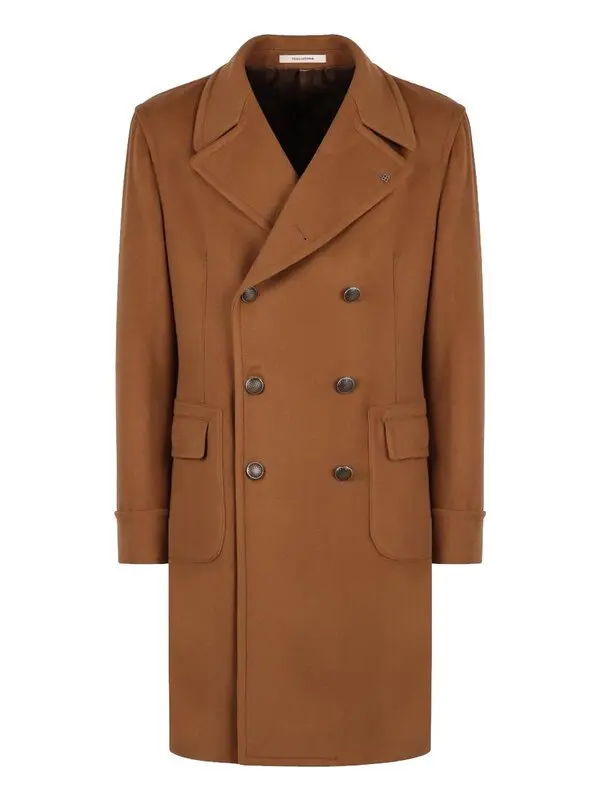 Tagliatore Carlo Double-breasted Wool And Cashmere Coat - Brown