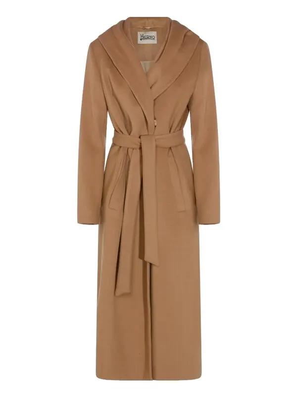Herno Long Wool Coat - Brown