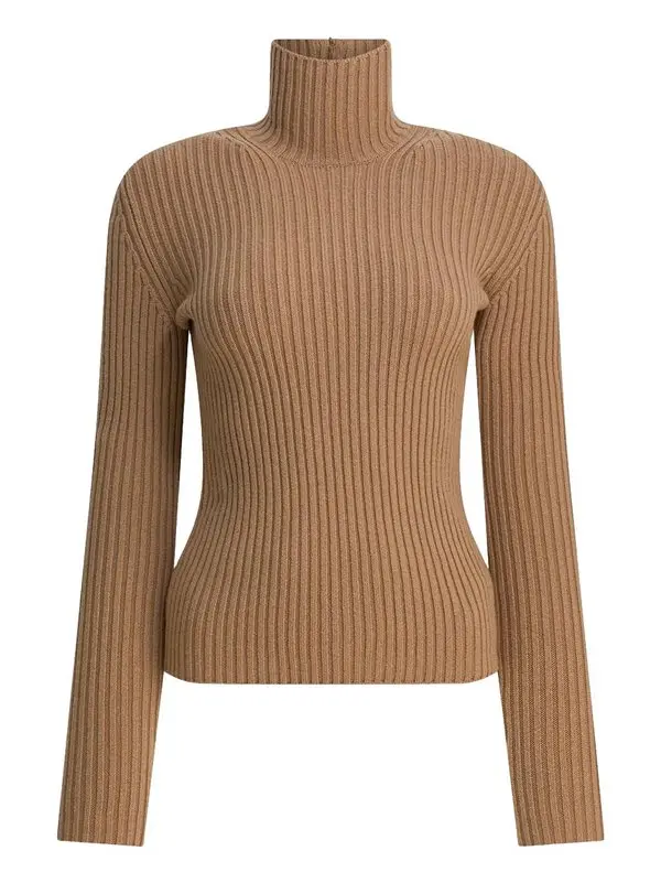 Max Mara Wool And Cashmere Turtleneck Sweater - Beige