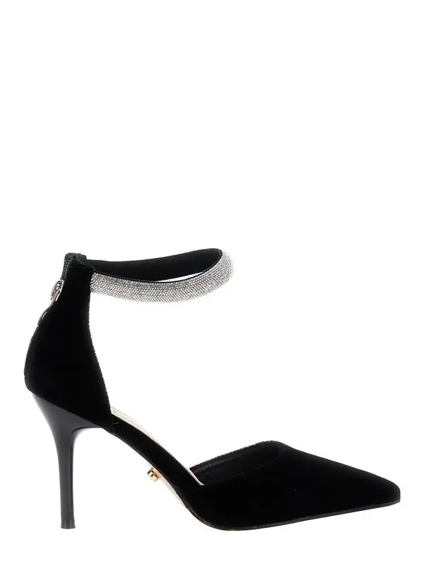TWENTY FOURHAITCH Pumps With Jewel Strap And Stiletto Heel - Black