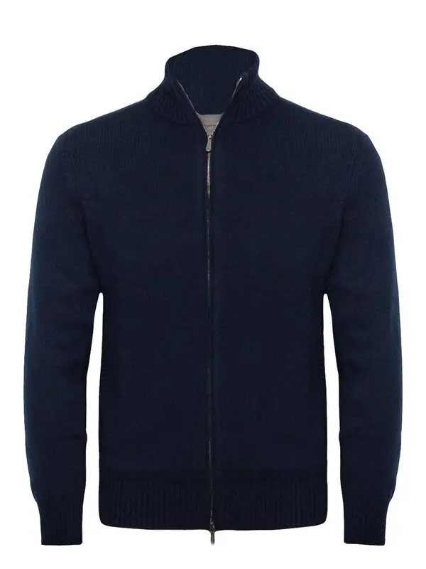 DRUMOHR Wolf Full Zip Knit - Blue