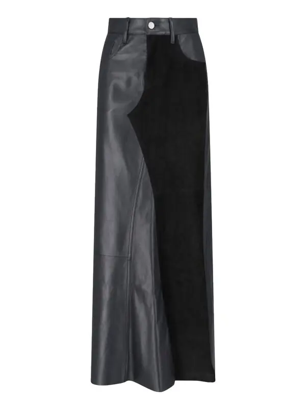 MAISON MARGIELA Leather Maxi Skirt - Black
