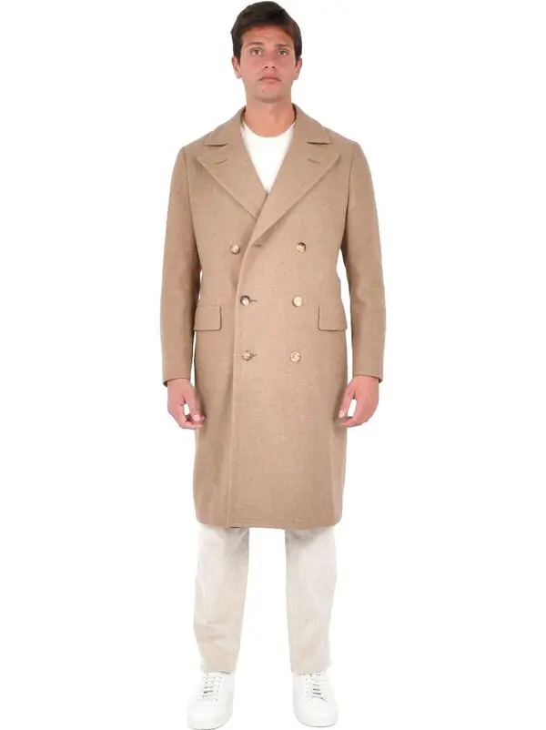 Boglioli Double-breasted Wool-blend Coat - Beige