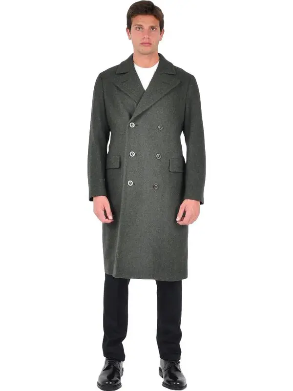 Boglioli Double-breasted Virgin Wool Coat - Grey