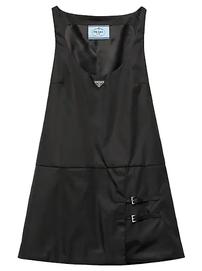 Prada Sleeveless Re-nylon Mini Dress - Black