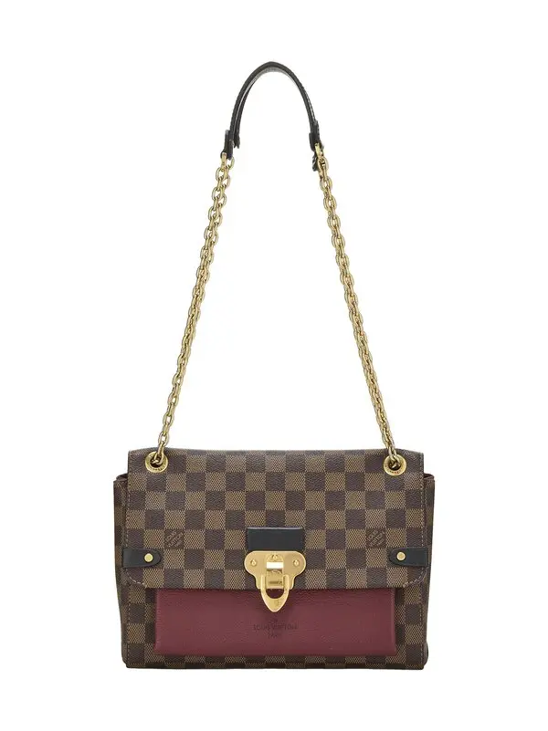 LOUIS VUITTON Damier Ebene Vavin Shoulder Bag - Burgundy