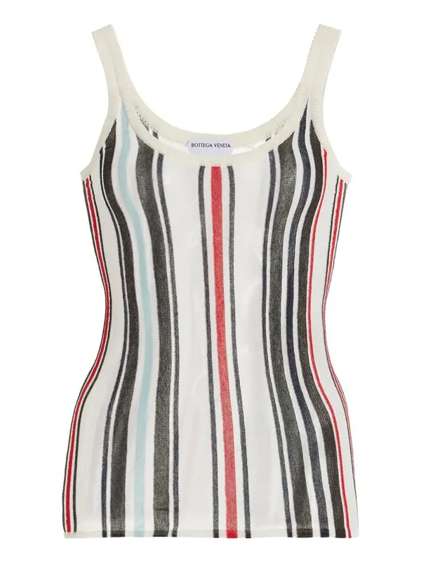 Bottega Veneta Striped Cotton-knit Tank Top - Ivory