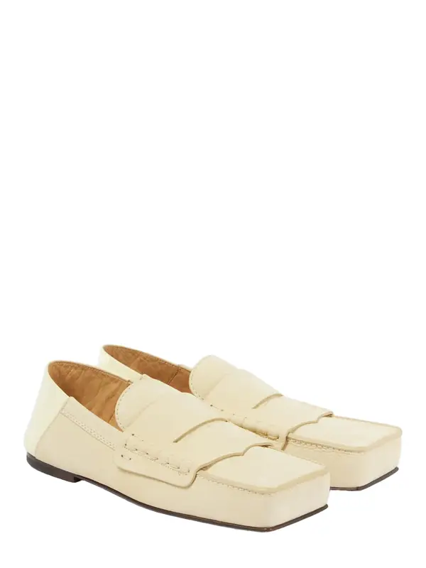 Jacquemus Les Mocassins Carré Leather Loafers - White