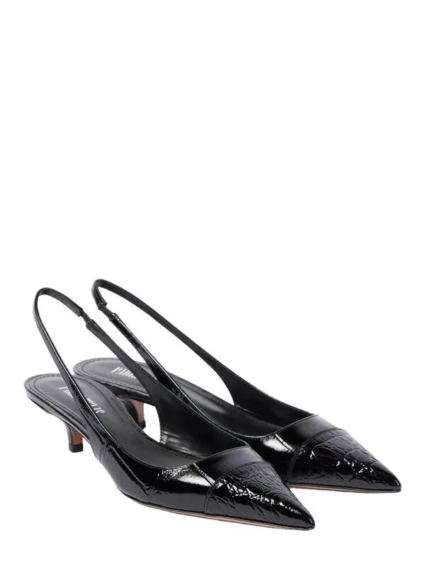 Paris Texas Miranda 35 Patent Leather Slingback Pumps - Black