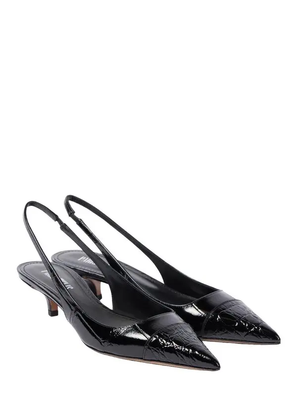 Paris Texas Miranda 35 Patent Leather Slingback Pumps - Black