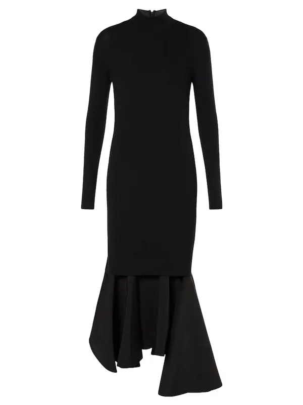 Bottega Veneta Ruffled Midi Dress - Black