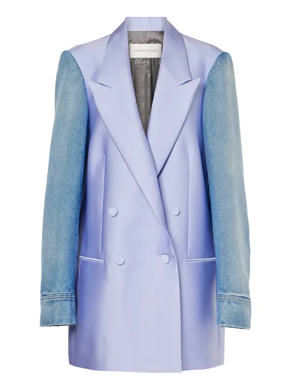 Dries Van Noten Denim-trimmed Blazer - Purple