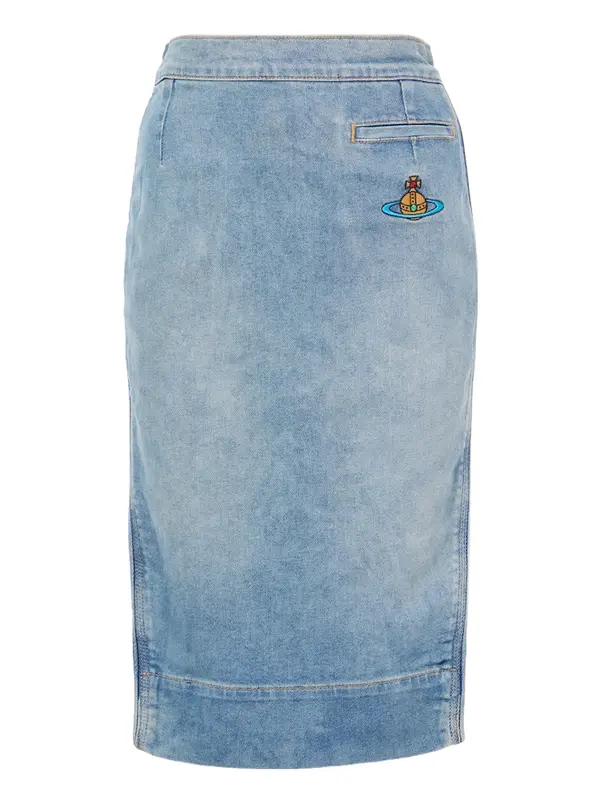 VIVIENNE WESTWOOD Orb Denim Pencil Skirt - Blue