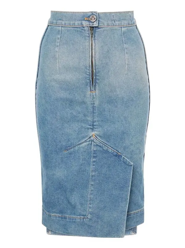 VIVIENNE WESTWOOD Orb Denim Pencil Skirt - Blue