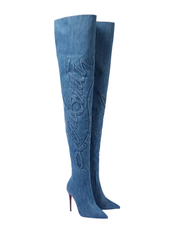 CHRISTIAN LOUBOUTIN Kate Botta Alta 100 Over-the-knee Boots - Blue
