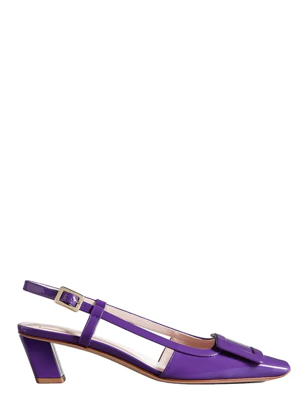 ROGER VIVIER Belle Vivier 45 Patent-leather Slingback Pumps - Purple