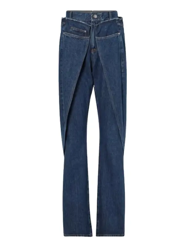 BETTTER Wrap Layered High-rise Straight-leg Jeans - Blue