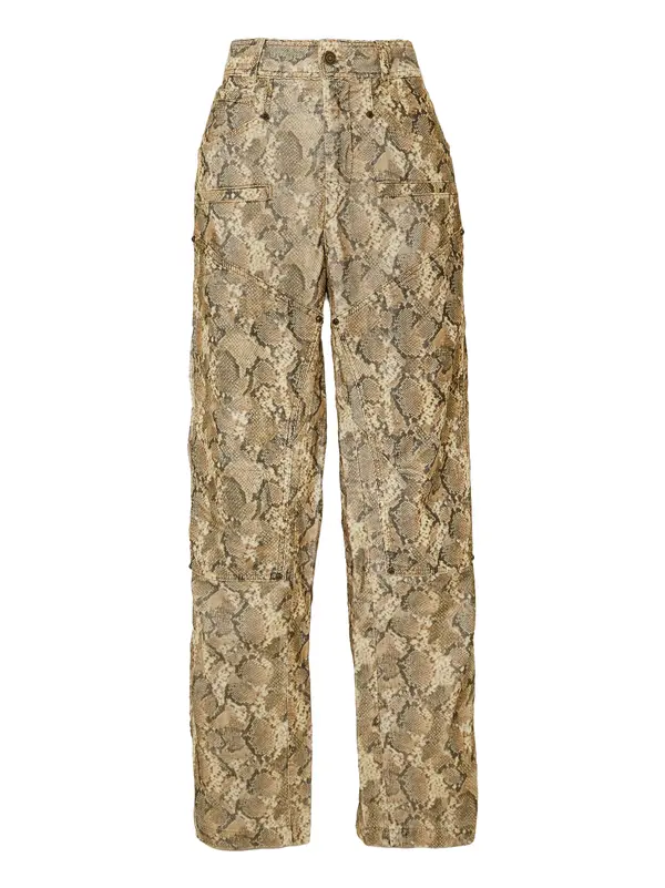 Isabel Marant Emmy Snake-print Corduroy Pants - Animal Print
