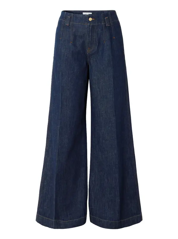 FRAME High-rise Wide-leg Recycled Jeans - Blue