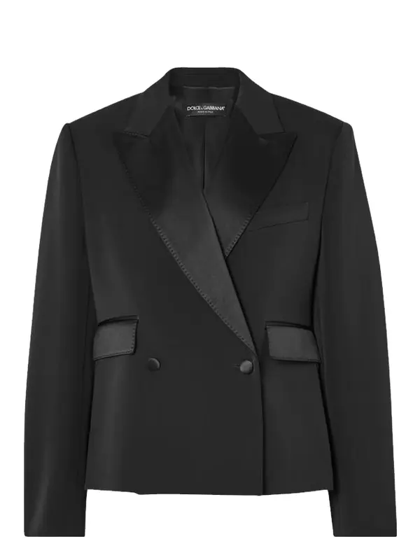 Dolce & Gabbana Double-breasted Wool-blend Blazer - Black
