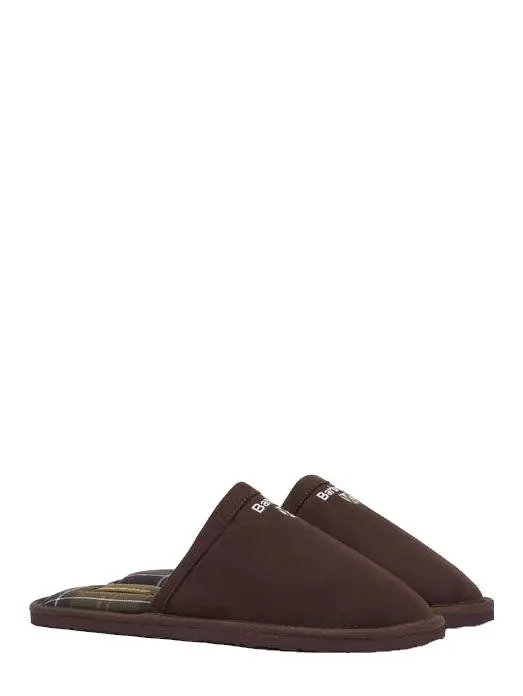 Barbour Everitt Sueded Mule Slipper - Brown