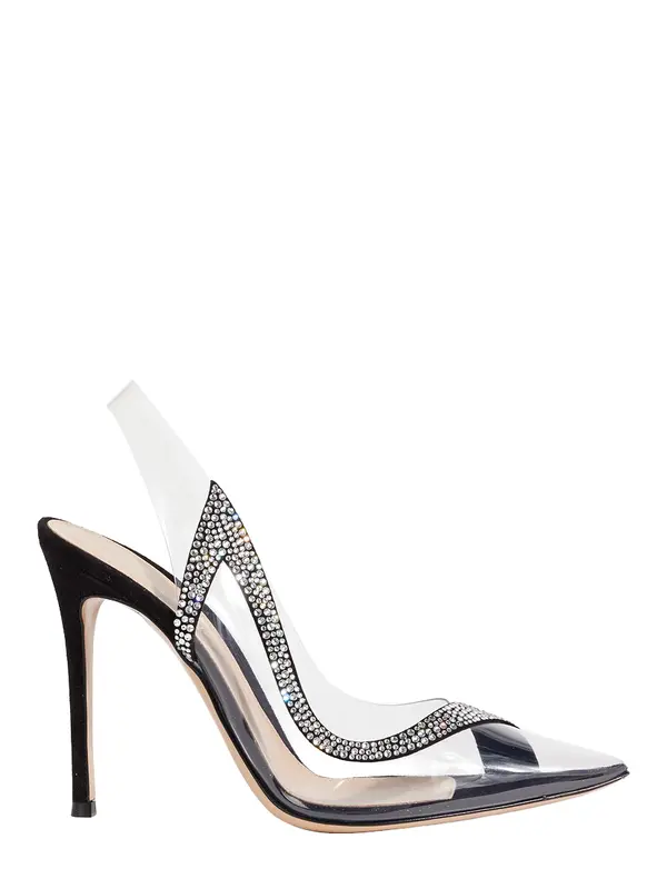 GIANVITO ROSSI Hortensia Crystal-embellished Slingback Pumps - Black