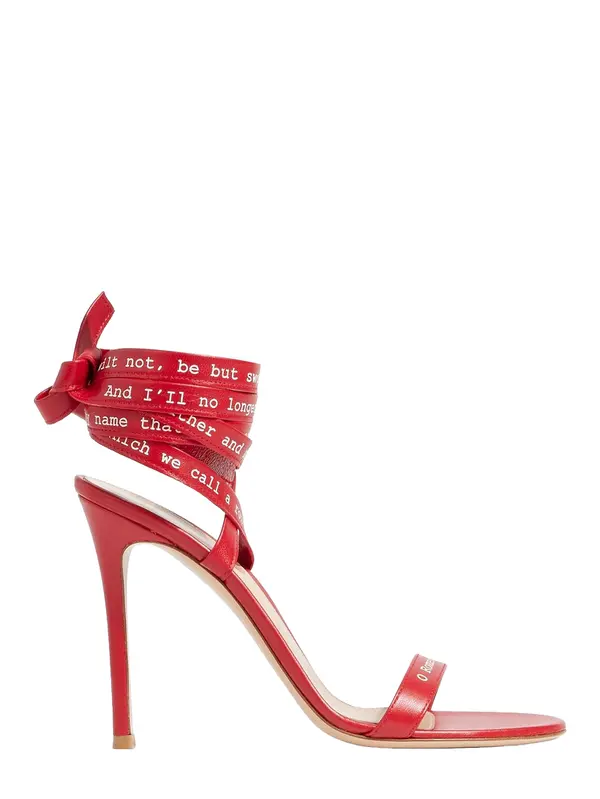 GIANVITO ROSSI Oh Romeo Printed Leather Sandals - Red