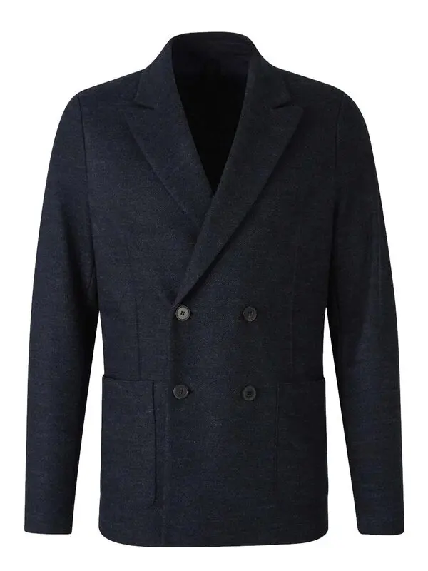 Harris Wharf London Lapel Jacket - Navy Blue