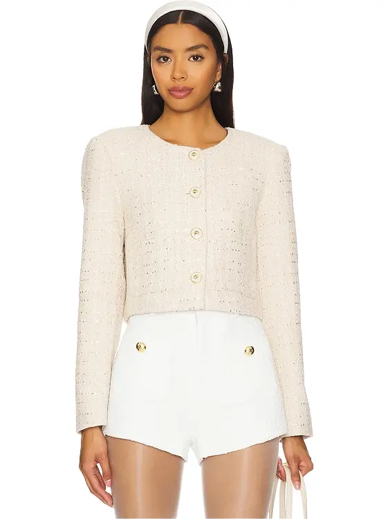Astr The Label Milena Jacket - Cream Gold
