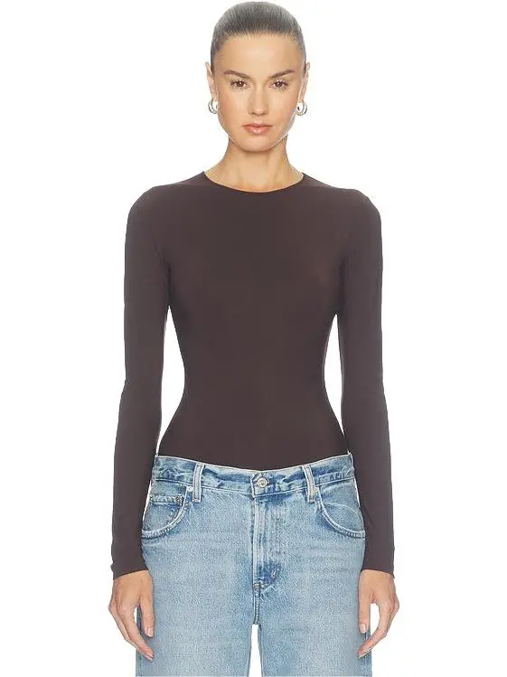 AGOLDE Aura Long Sleeve Bodysuit - Chocolate