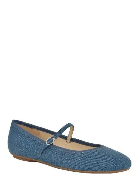 Nine West Classik Mary Jane Flat - Med Blue