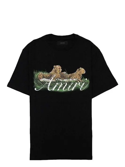 Amiri Cheetah Logo Tee Shirt - Black