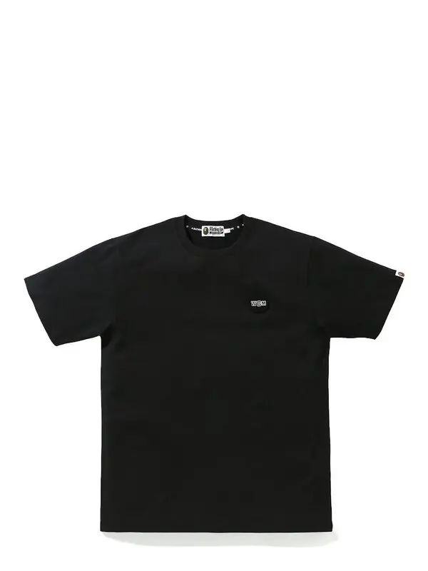 A BATHING APE Big Wgm Shark Emblem Wide Tee Shirt - Black