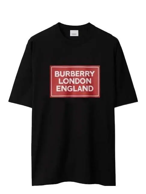 Burberry Ellison Logo Print T-shirt - Black