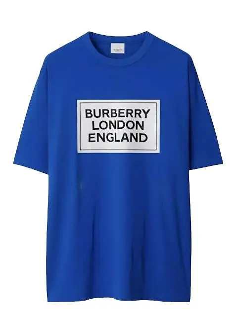 Burberry Ellison Logo Print T-shirt - Canvas Blue