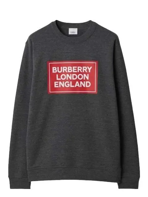 Burberry Fawson Logo Print Crewneck Sweater - Dark Grey