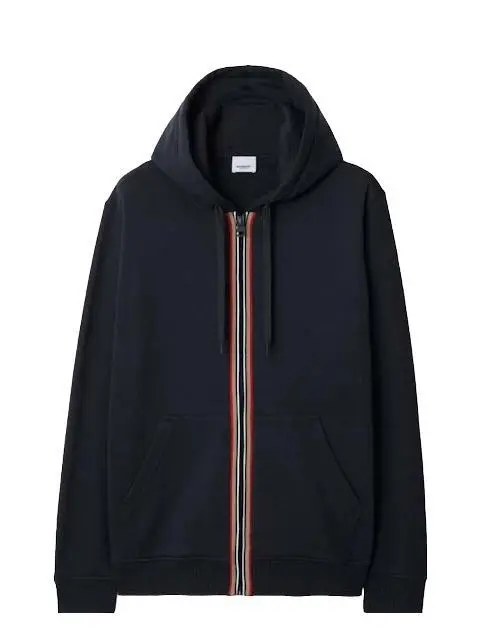 Burberry Hove Stripe Zip Hoodie - Navy Blue/black