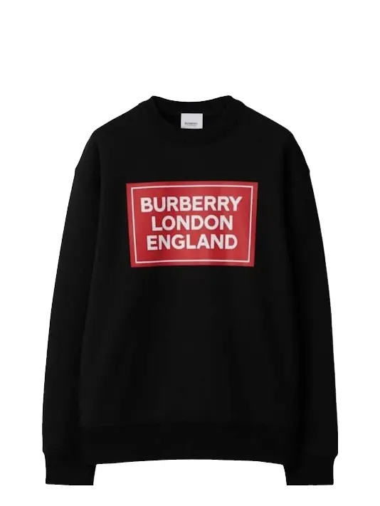 Burberry Logo Print Crewneck Sweater - Black