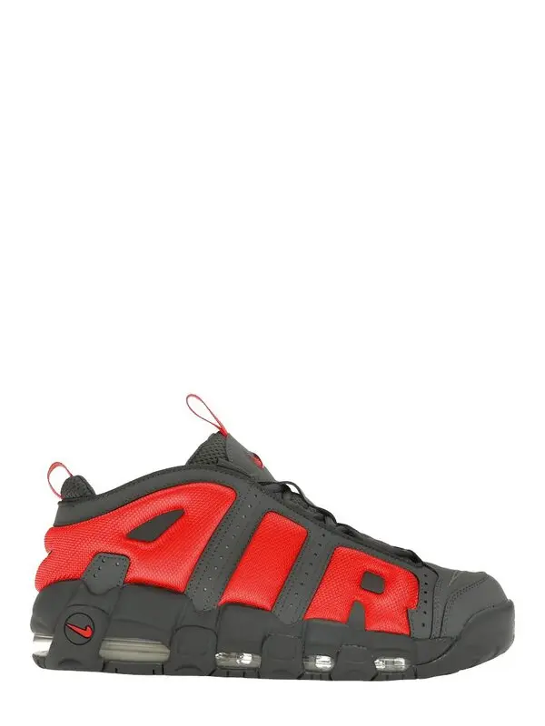 Nike Air More Uptempo Low Sneakers - Dark Grey/metallic Silver/light Crimson