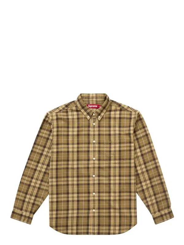 Supreme Plaid Flannel Shirt - Tan