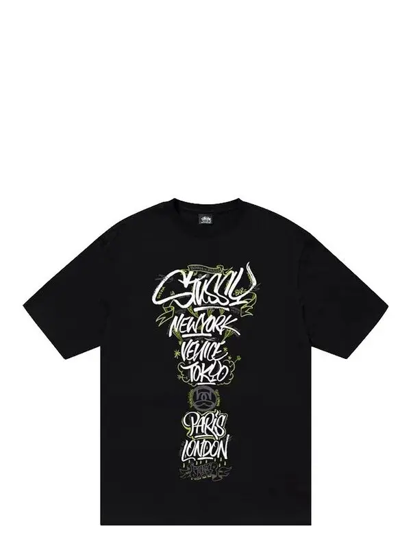 StÜssy Born X Raised Handstyles Tee Shirt - Black