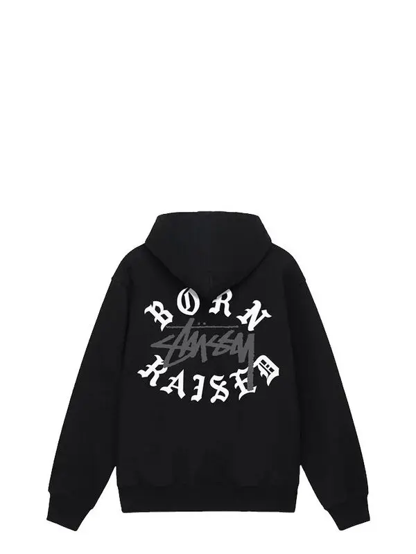 StÜssy Born X Raised Logo Zip Hoodie - Black